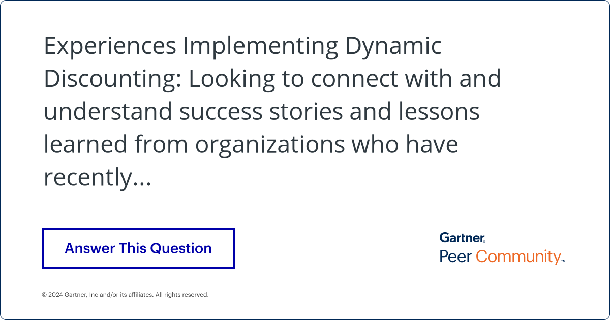 Experiences Implementing Dynamic Discounting Looking To Connect With